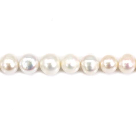 White Freshwater Cultured Pearl Half Round Mm X Cm