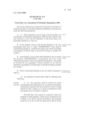 Fillable Online LN 118 Of 2006 EXCISE DUTY ACT CAP 382 Excise Duty Act