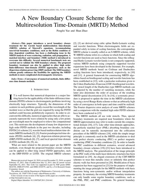 pdf a new boundary closure scheme for the multiresolution time domain mrtd method