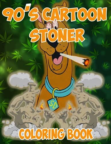 90s Cartoon Stoner Coloring Book Enchanting Trippy Psychedelic