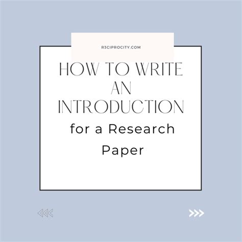 How To Write An Introduction For A Research Paper R3ciprocity Blog