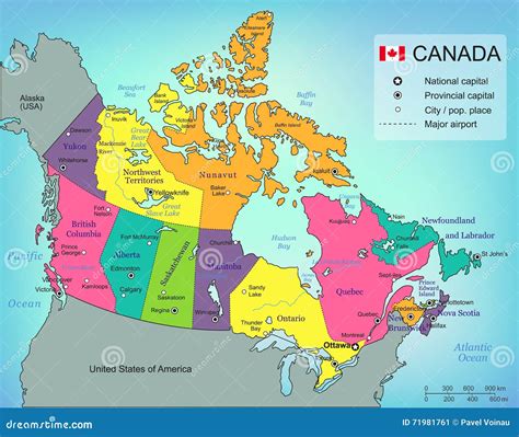 Mapa De Canadá Con Las Provincias Todos Los Territorios Son a Elección