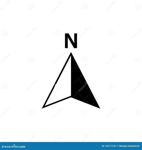 North Arrow Icon Or N Direction And Navigation Point Symbol Vector