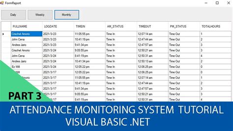 EP3 Employee Time In Out Insert Daily TimeIn Out Visual Basic Net YouTube