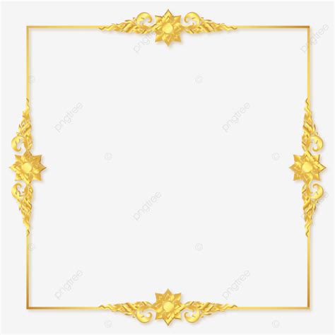 Thai Gold Border Vector Thai Border Frame PNG And Vector With
