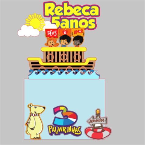 Topo De Bolo 3d 3 Palavrinhas Elo7 Produtos Especiais