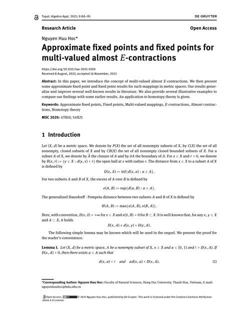 pdf approximate fixed points and fixed points for multi valued almost e contractions
