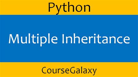 multiple inheritance in python youtube