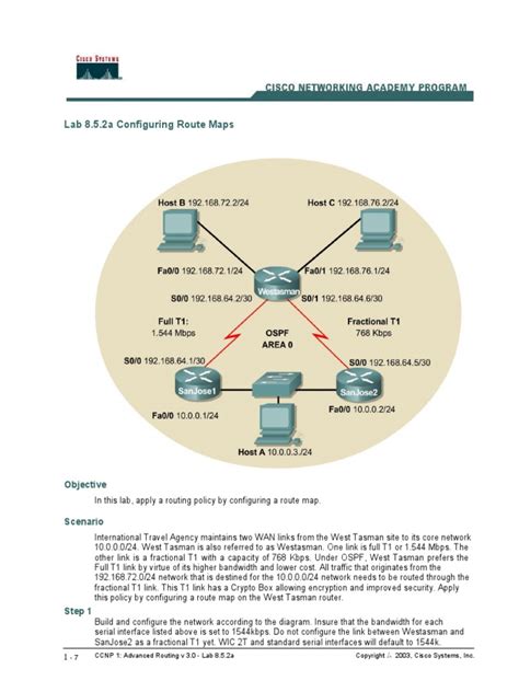 route map cisco lab ip address router computing