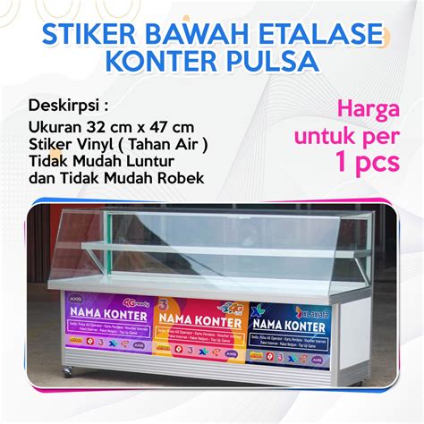 Jual STIKER BAWAH ETALASE KONTER PULSA CUSTOM NAMA Shopee Indonesia