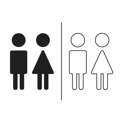 Male And Female Toilet Sign Icons 21949799 Vector Art At Vecteezy
