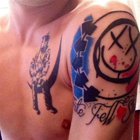 My Friend Josh S Tattoos Blink 182 Angels And Airwaves Punk Tattoos