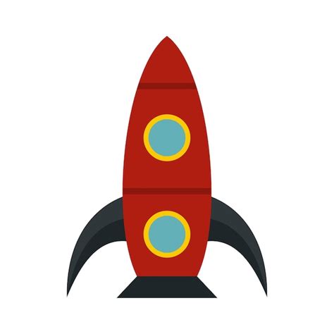Icono De Cohete Rojo En Estilo Plano Sobre Un Fondo Blanco Vector Premium