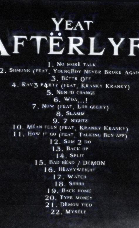 Yeat AftërLyfe Tracklist Revealed aGOODoutfit