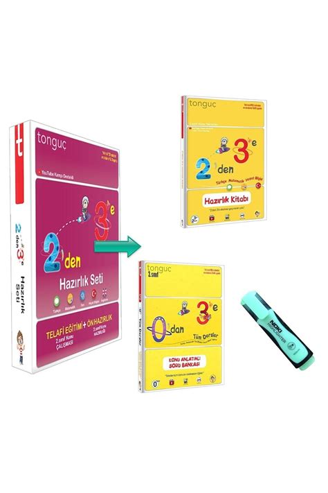 Tonguç Yayınları 3 Sınıf 2 den 3 e Hazırlık Seti Noki Fosforlu Kalem