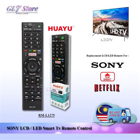 SONY BRAVIA LCD LED SMART TV REMOTE CONTROL WITH NETFLIX RM L1275