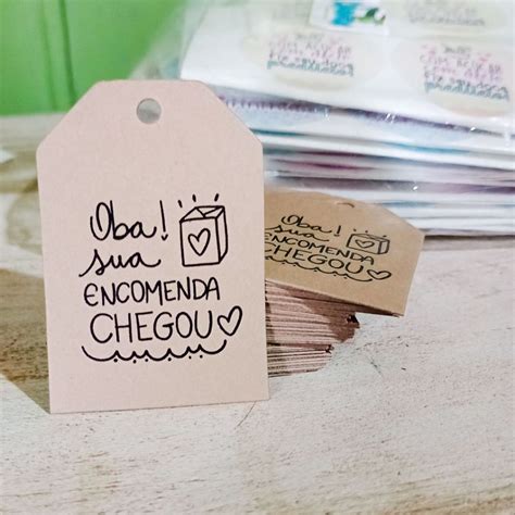 25 Tags Kraft Oba Sua Encomenda Chegou Shopee Brasil