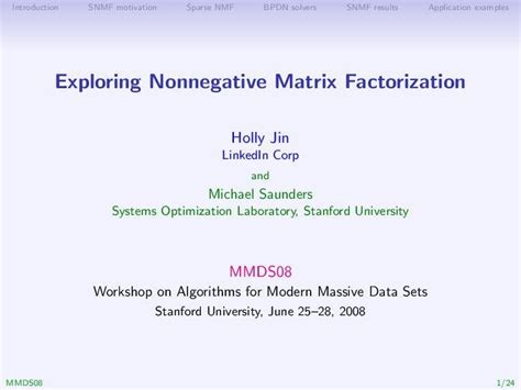 pdf exploring nonnegative matrix factorization stanford university dokumen tips