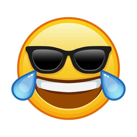 Premium Vector Face With Tears Of Joy With Sunglasses Large Size Of