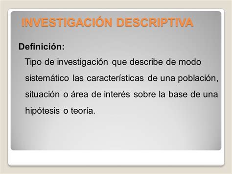 Metodolog A De Dise O De Investigaci N Descriptiva