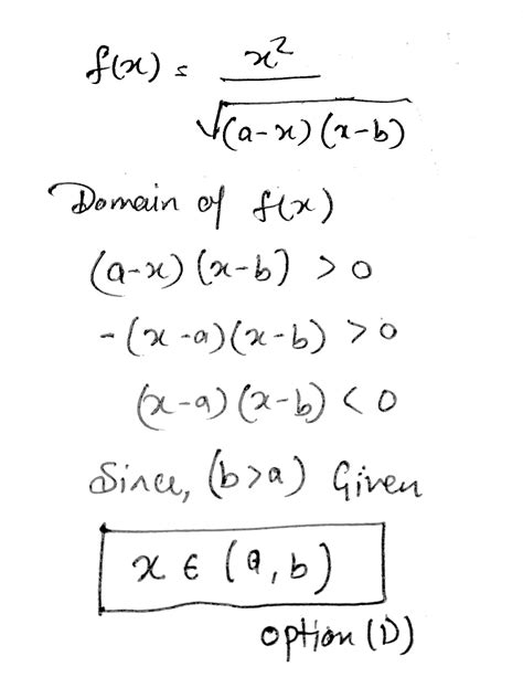the domain of the function f x x 2 √ a x x b b a is