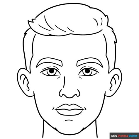 Man Face Coloring Page Easy Drawing Guides