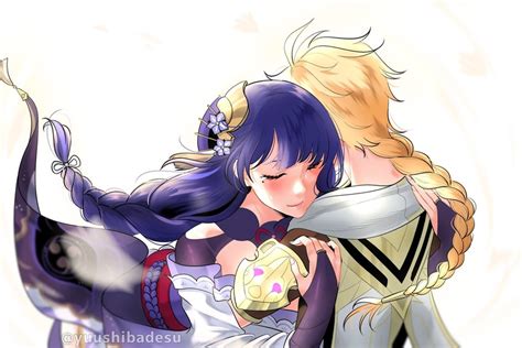 Raiden Shogun And Aether Genshin Impact Drawn By Yuushiba Danbooru