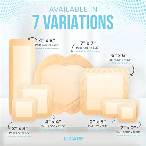 Buy JJ CARE Silicone Foam Dressing Pack Of 5 4x4 Foam Wound Dressing