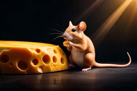 Premium AI Image A Mouse Eating A Piece Of Cheese 3d