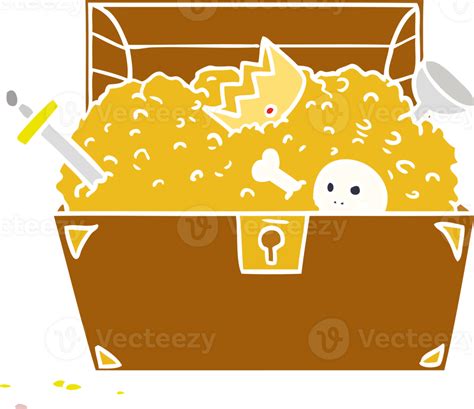 Mano Dibujado Dibujos Animados Garabatear De Un Tesoro Cofre 39916063 PNG