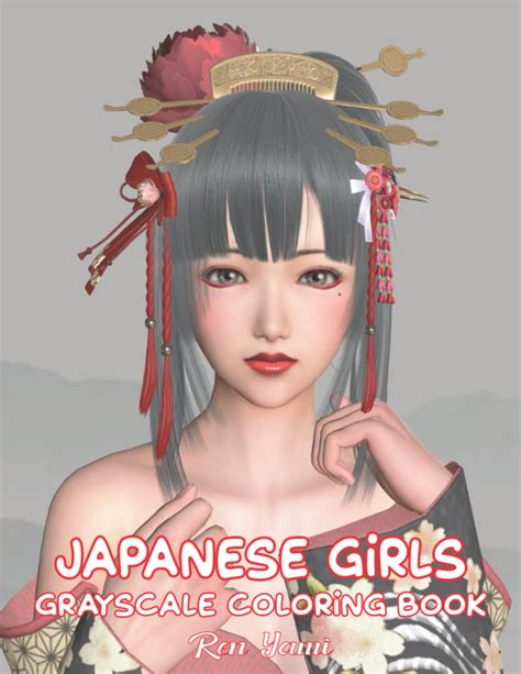 Buy Japanese Girls Grayscale Coloring Book For Adults Realistic