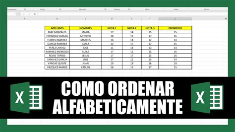 Excel Cómo Ordenar Por Orden Alfabético YouTube