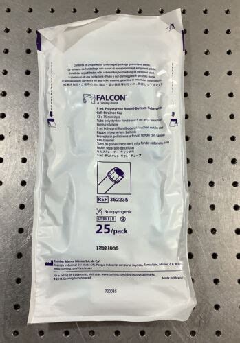Falcon 5 ML Round Bottom Polystyrene Test Tube Cell Strainer Snap Cap