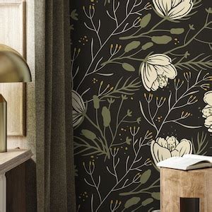 Moody Botanical Wallpaper Black Forest Plants Bedroom Bathroom