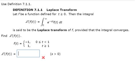 solved let f be a function defined for t 0 then the