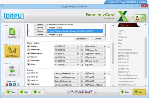 excel to vcard converter software screenshots convert excel contacts into vcf