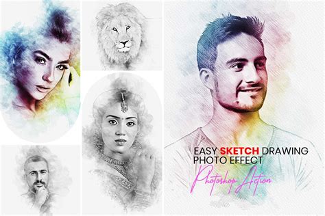 Easy Sketch Drawing Photoshop Action FilterGrade
