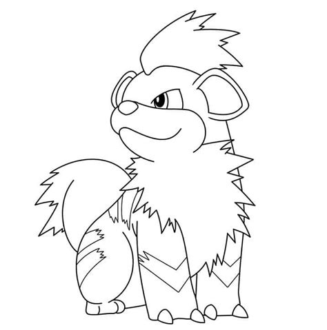 Growlithe en Pokémon para colorear imprimir e dibujar ColoringOnly