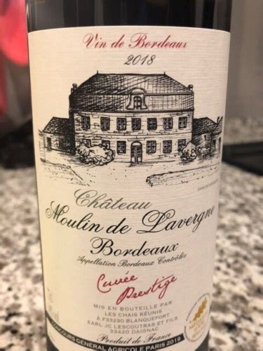 Château Moulin de Lavergne Cuvée Prestige Bordeaux Vivino Australia
