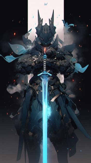 Premium Photo A Dark Fantasy Anime Character With A Sword In His Hands