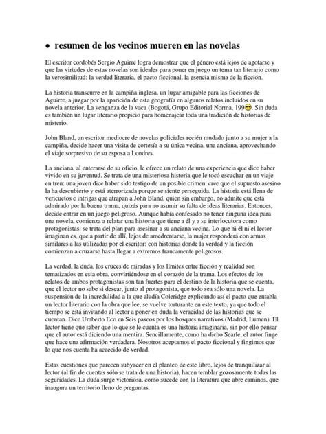 Los Vecinos Mueren En Las Novelas Misterio Y Humor Negro En Pocas
