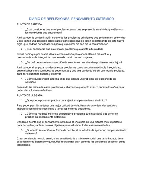 Diario De Reflexiones A 3 DIARIO DE REFLEXIONES PENSAMIENTO