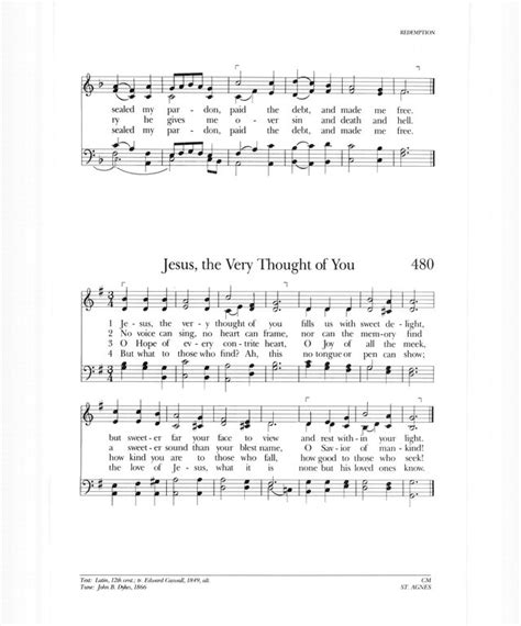 Psalter Hymnal Gray 480 Jesus The Very Thought Of You Hymnary Org