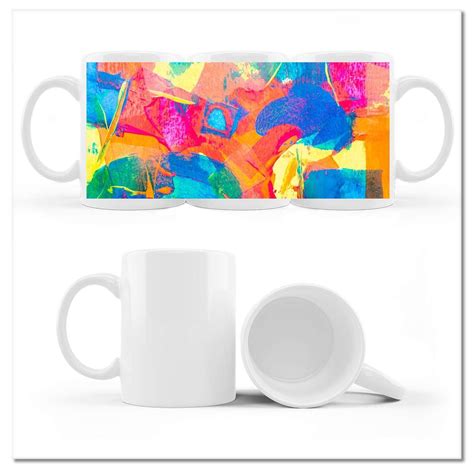 Kubek ceramiczny Abstrakcja Sam 330 ml ZeSmakiem biały ZeSmakiem
