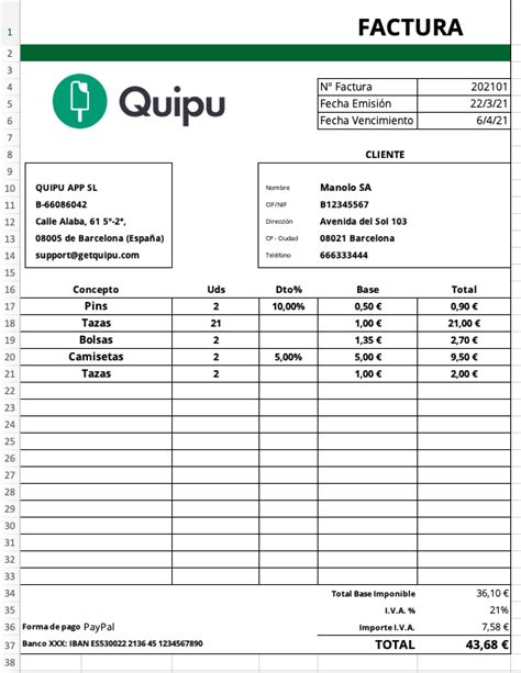 Facturas Hechas En Excel Descargar Mini