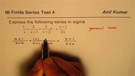 write a finite series in summation form with sigma notation youtube