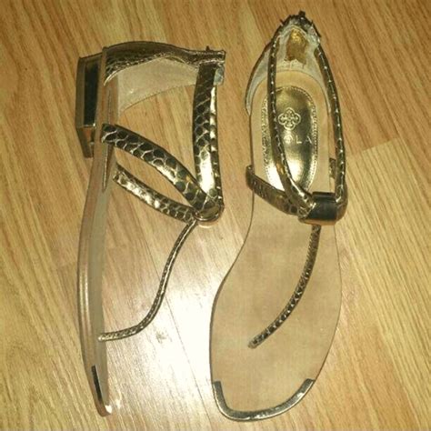 Isola Shoes Isola Size 5 M Gold Ankle Strap Sexy Thong Sandals Poshmark