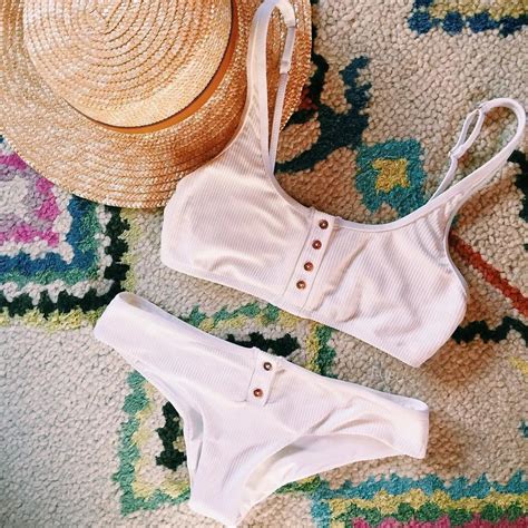 2018 Sexy Swimwear Solid Bikini Women Swimsuit Button Pattern Bikinis