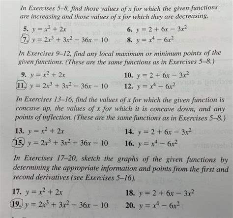 solved in exercises 5 8 find those values of x for which