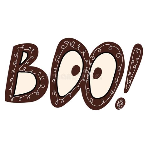 Cute Doodle Boo Lettering For Halloween Holiday Single Design Graphic